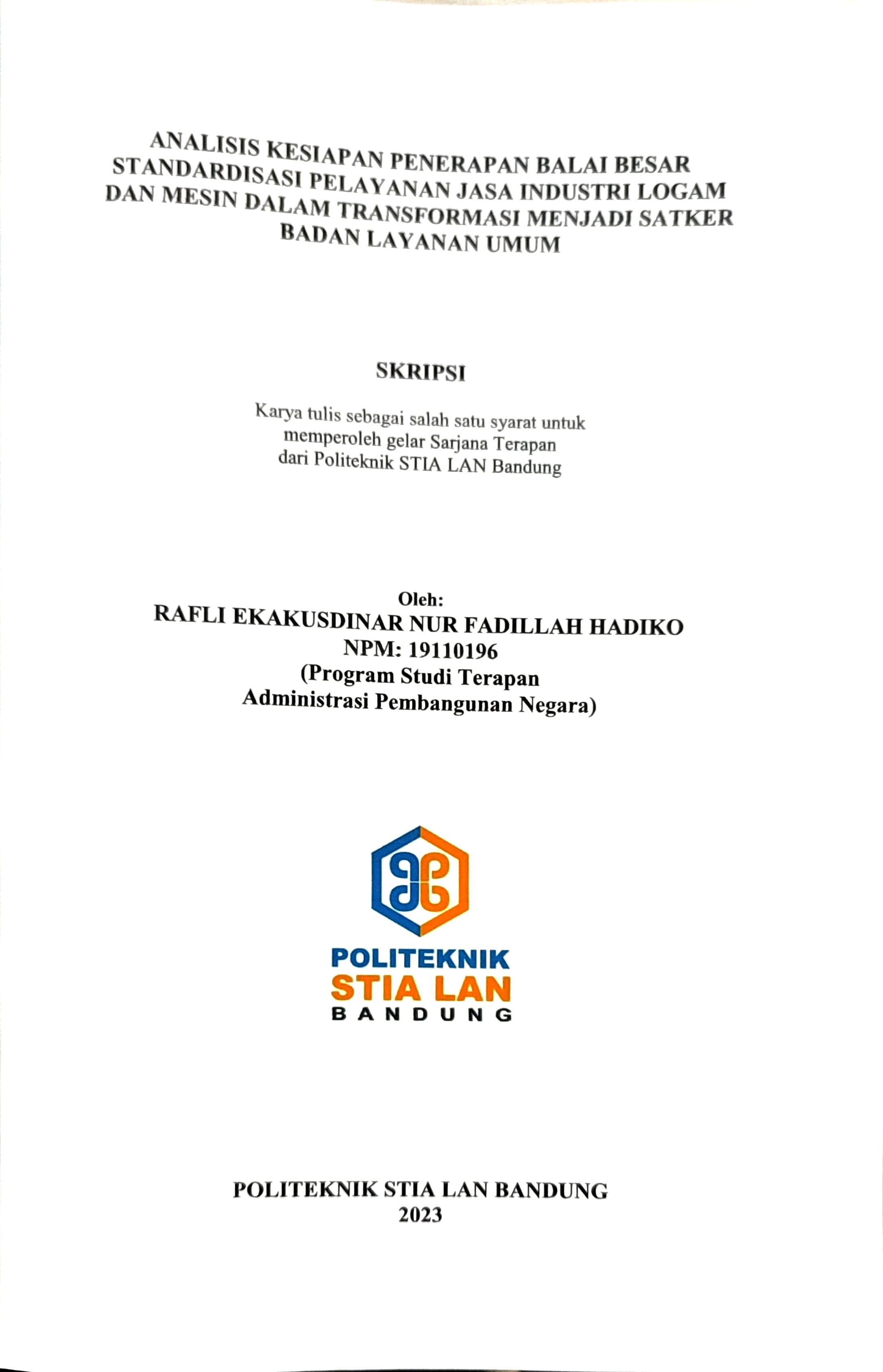 Repository Politeknik STIA LAN Bandung | Repository :: OPAC